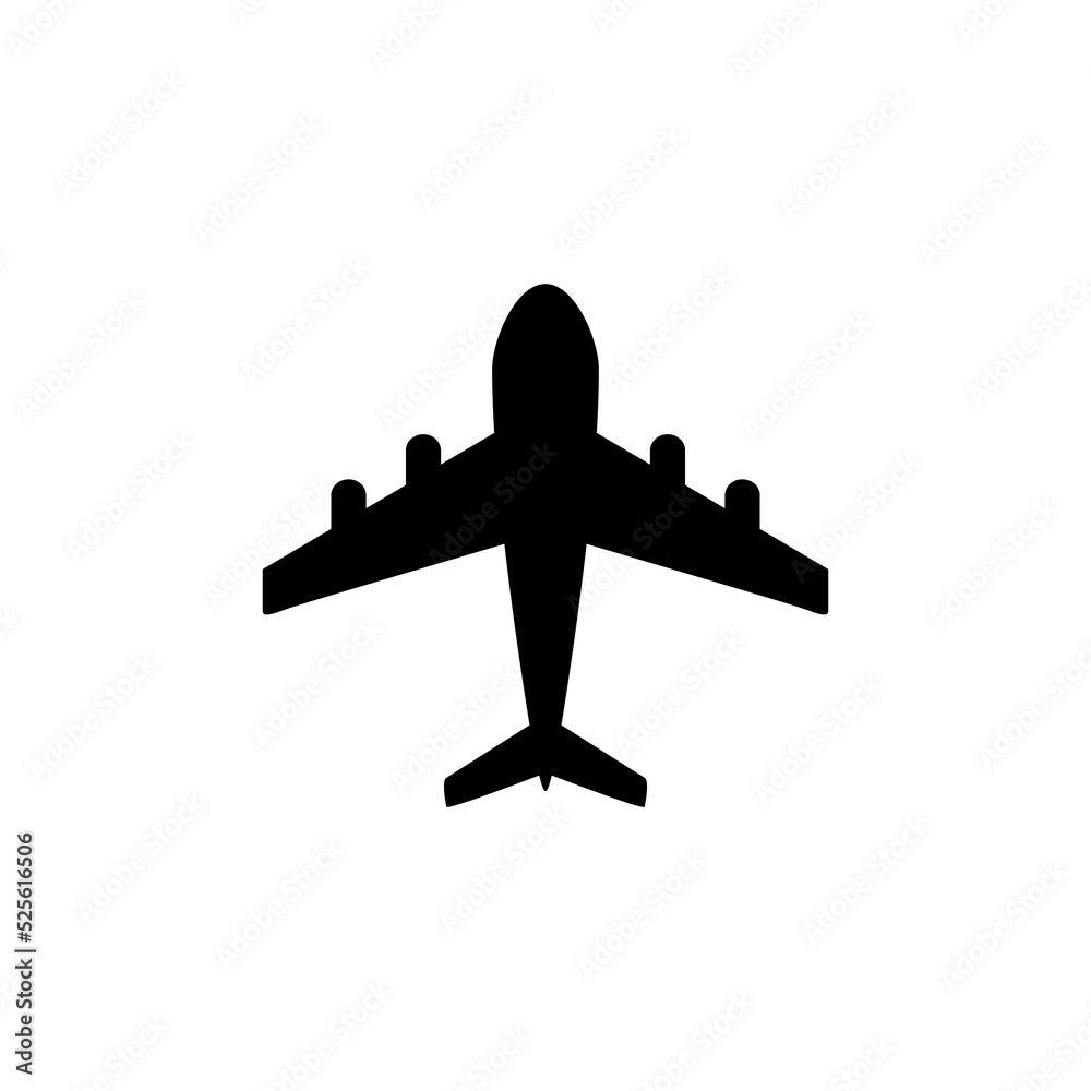 plane icon black png transparent Stock Illustration | Adobe Stock