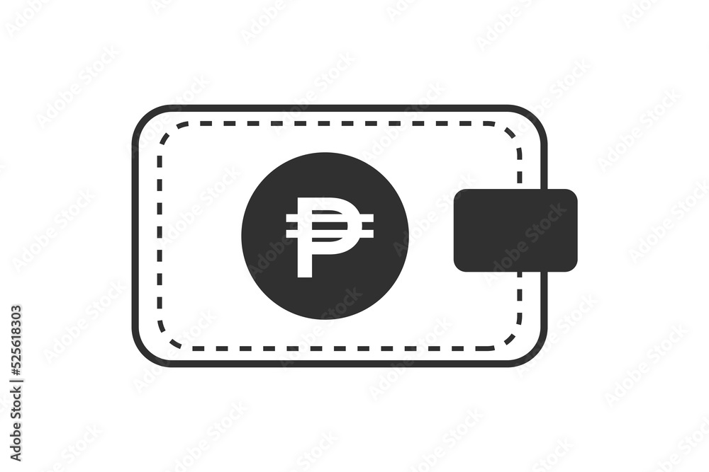 Wallet Icon with Philippine Peso Symbol. Philippine currency Stock ...