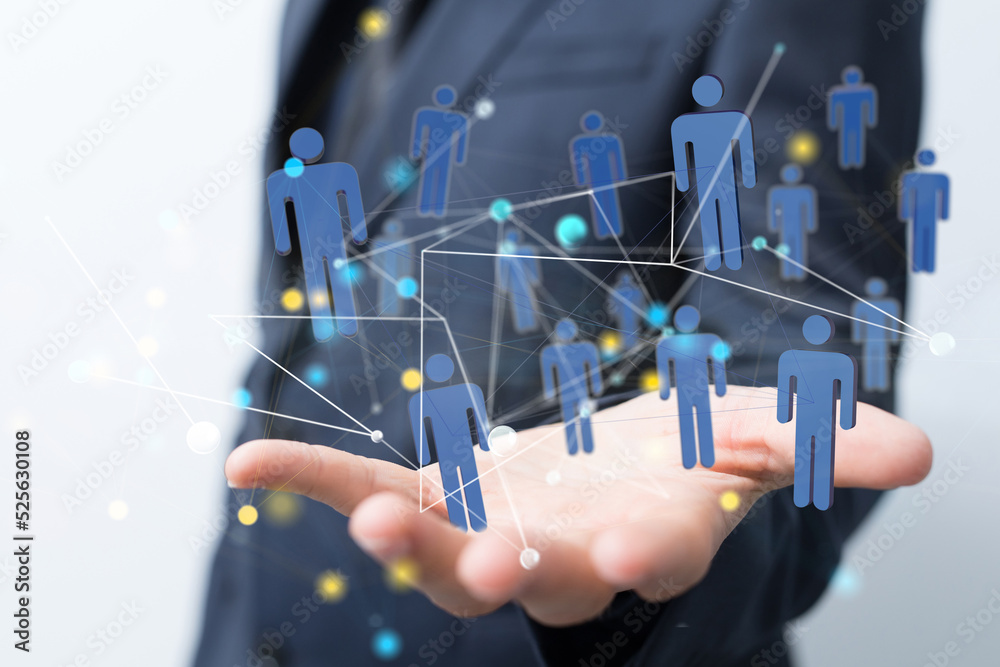 Global network. Blockchain. 3D illustration. Neural networks and ...