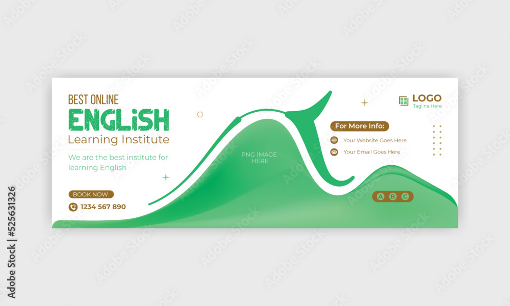 Spoken English social media banner template design for advertisement ...