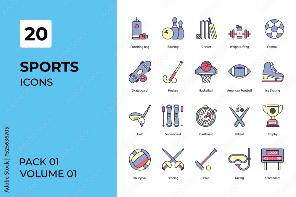 Sport icons collection. Set contains such Icons as American football ...