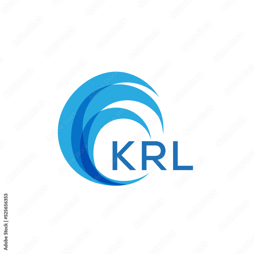 KRL letter logo. KRL blue image on white background. KRL Monogram logo ...