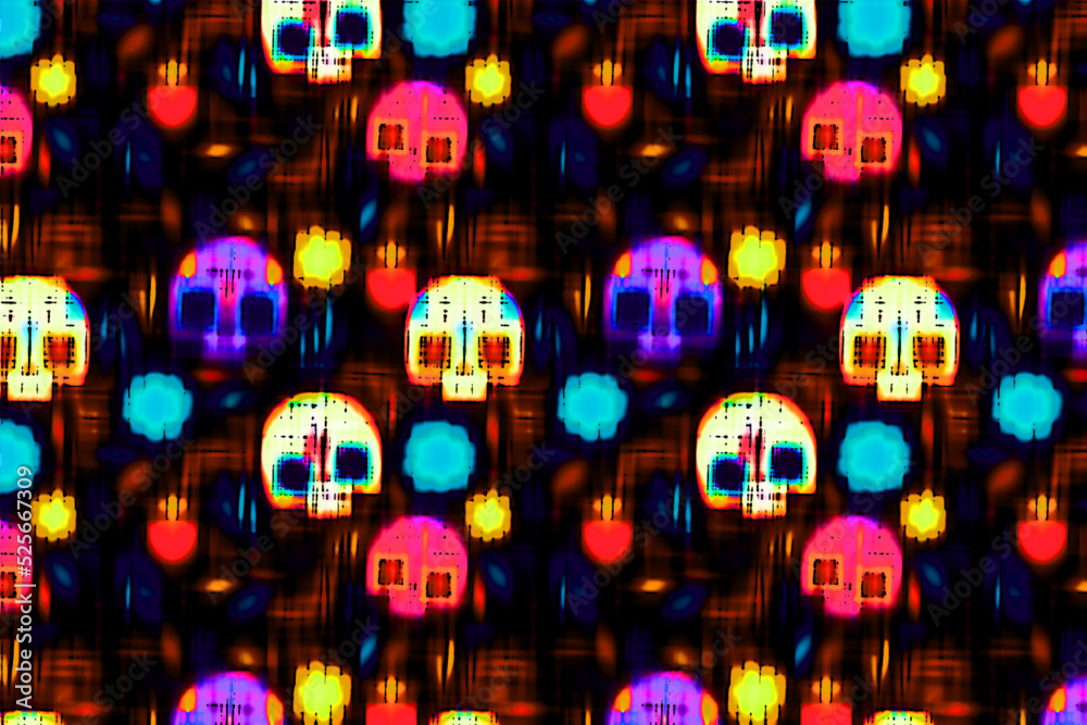Skull Bokeh Lights Effect for Background or Screen Saver Electric ...