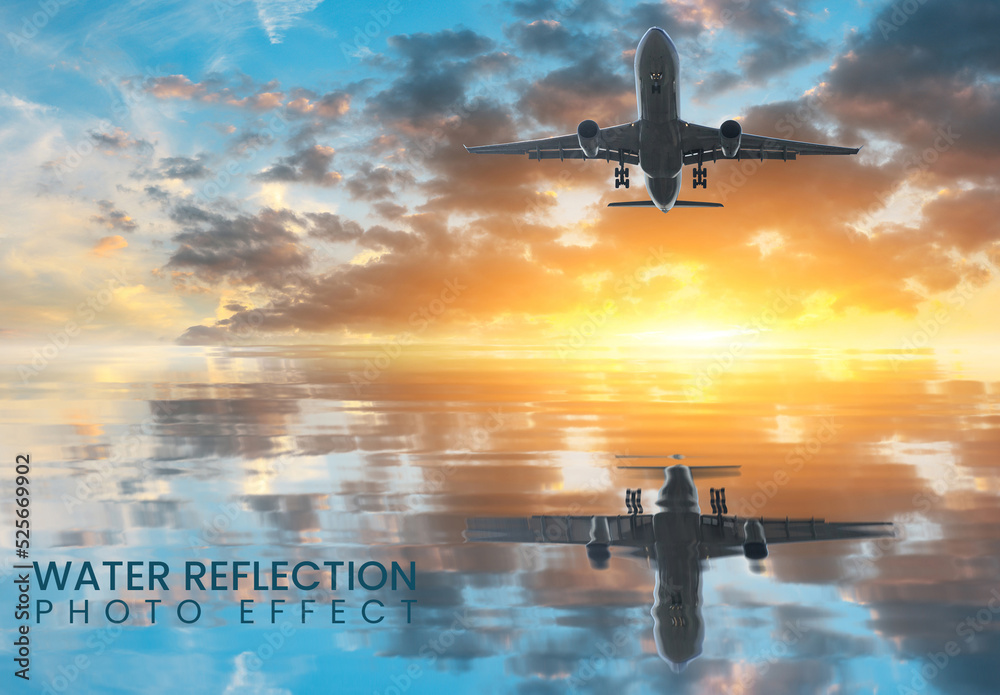 Water Reflection Photo Effect Stock Template | Adobe Stock