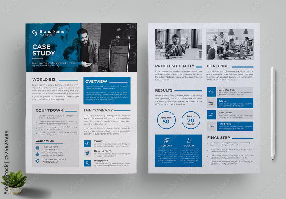Case Study Design Layout Stock Template | Adobe Stock