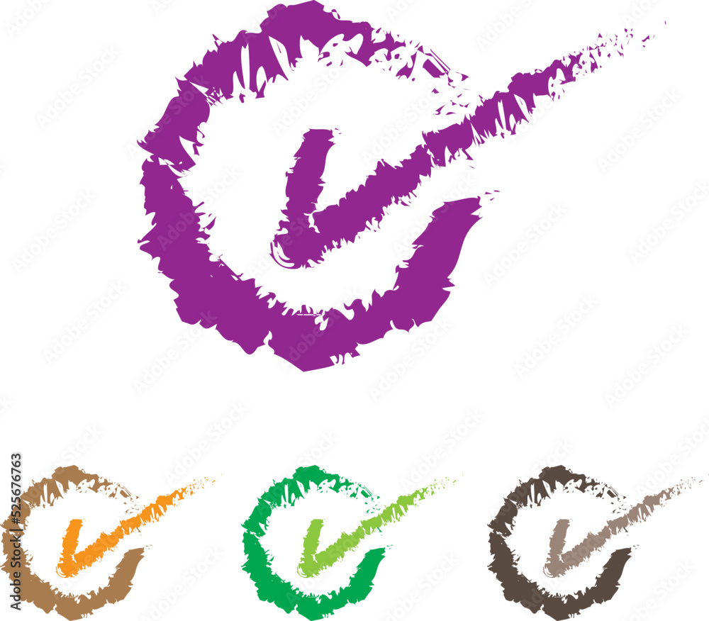 Vector of colorful check marks isolated in white background Stock ...