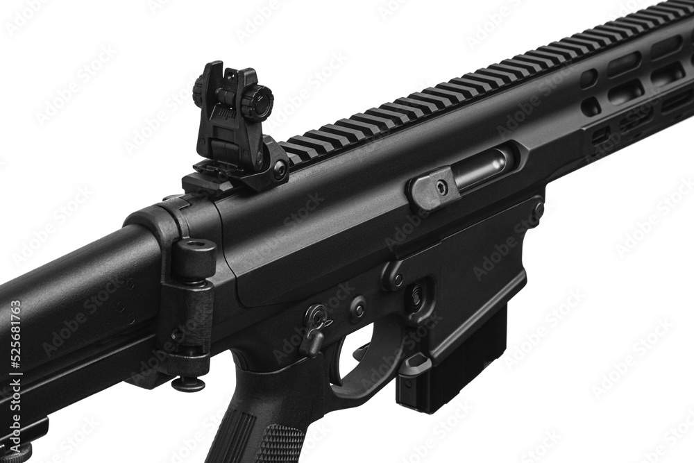 Modern automatic rifle isolated on white. Weapons for police, special ...