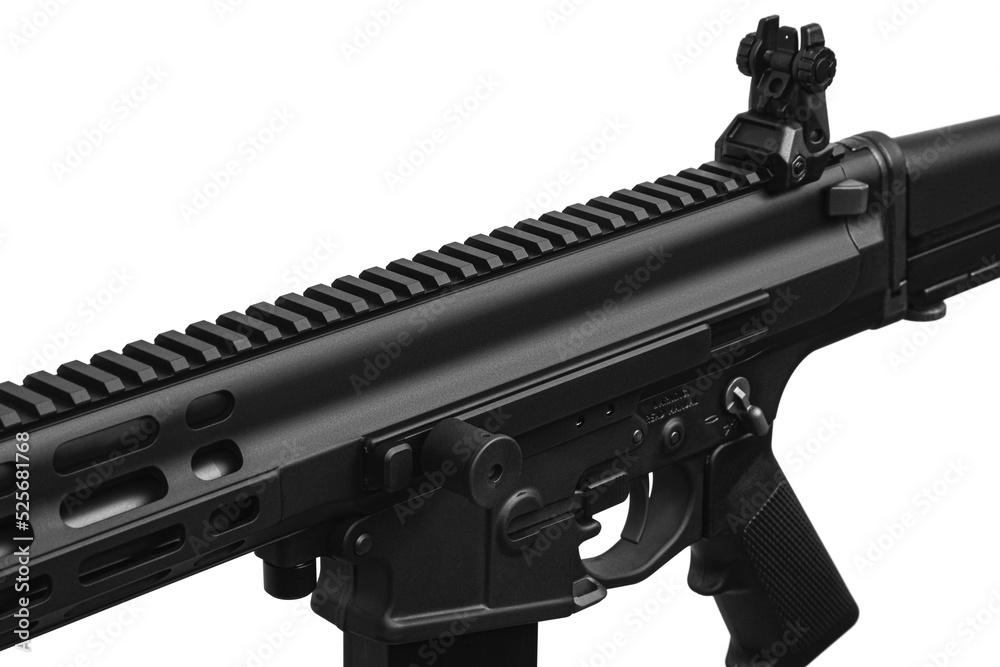 Modern automatic rifle isolated on white. Weapons for police, special ...