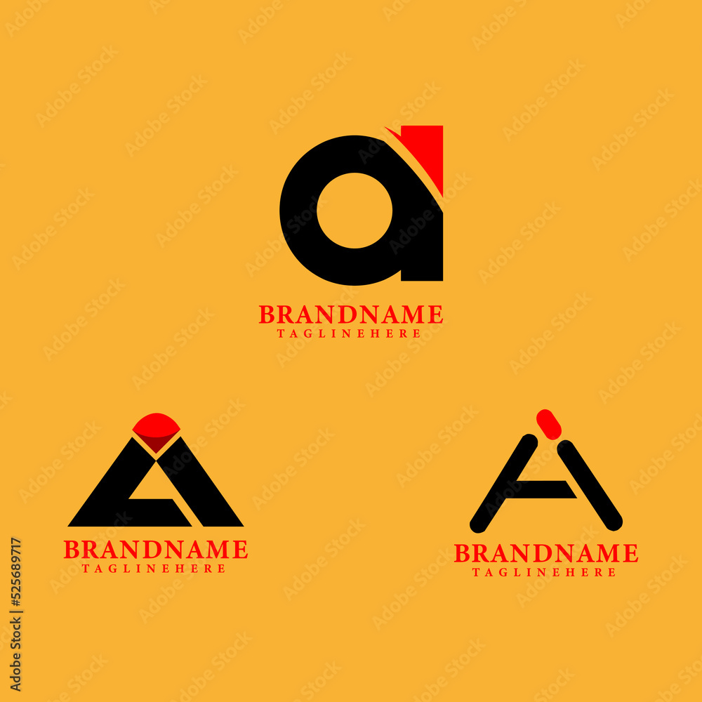 Ai letter logo vector design with red and black colors Stock Vector ...