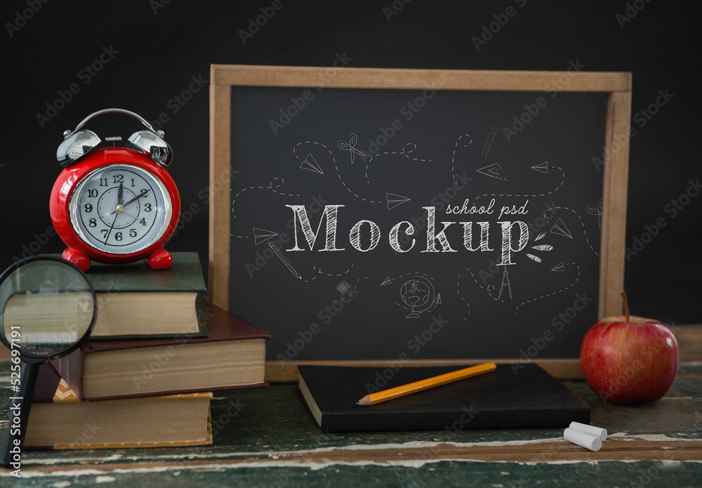 School Chalkboard Mockup Stock Template | Adobe Stock