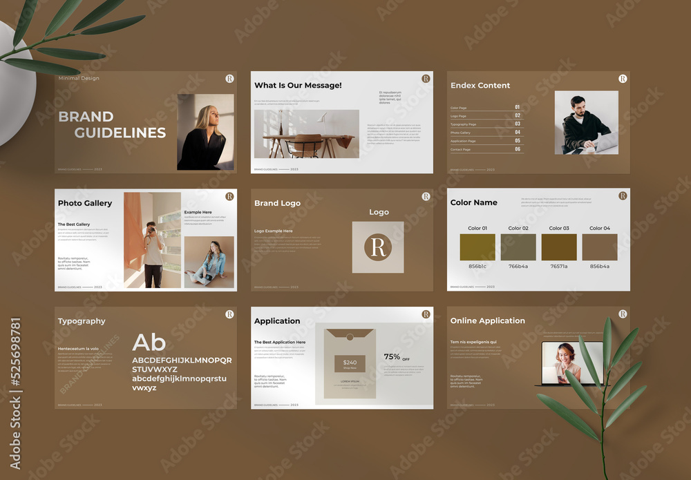 Minimal Brand Guidelines Layout Stock Template | Adobe Stock