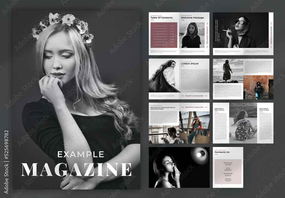 Magazine Layout Stock Template | Adobe Stock