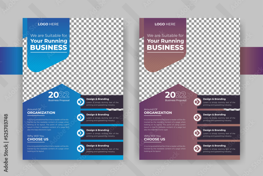 Corporate flyer template design, Flyer Template Geometric shape ...
