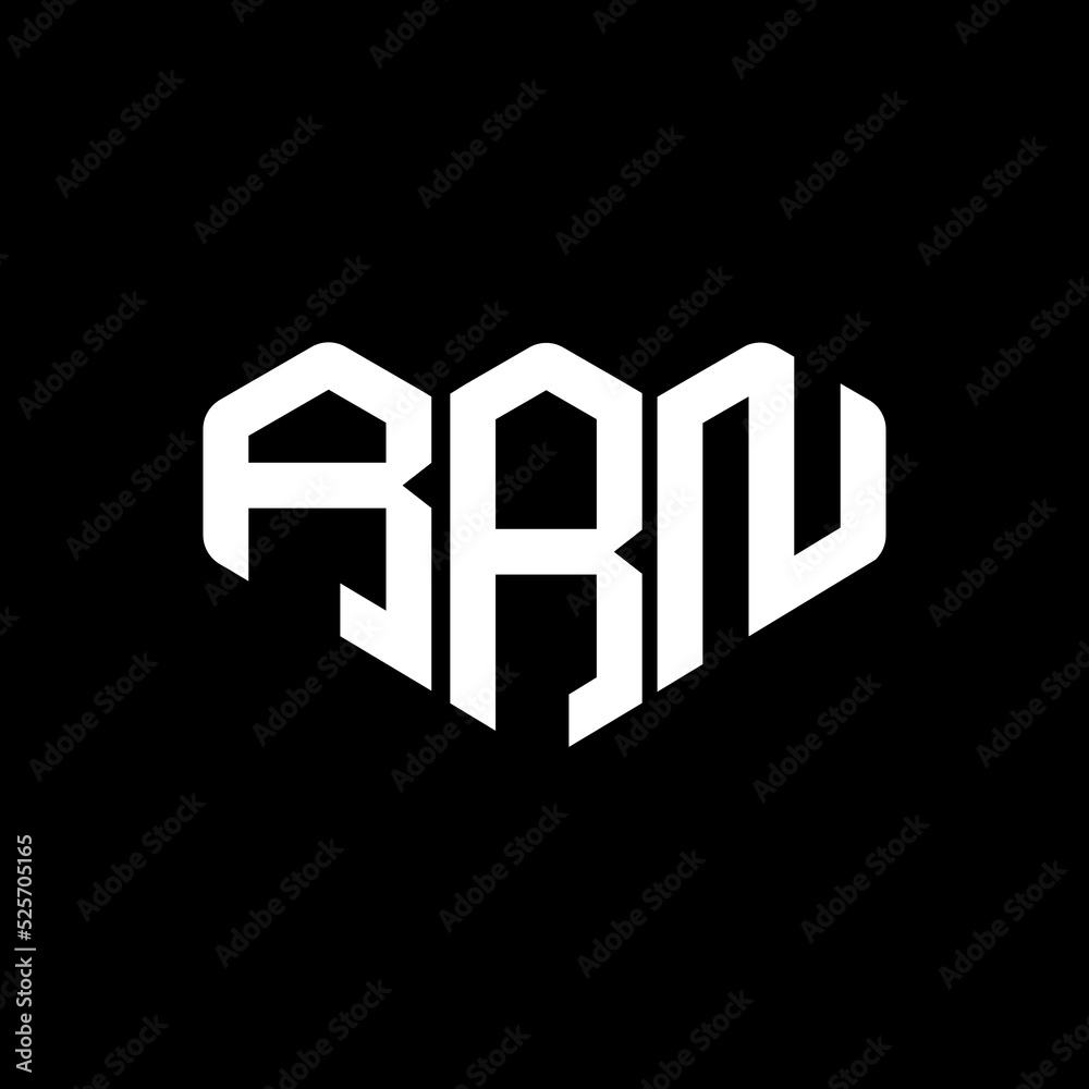 RRN monogram letter logo on black background. RRN letter initial ...