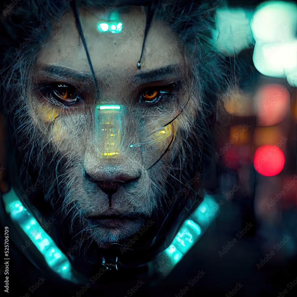 Cyberpunk Portraits Stock Illustration | Adobe Stock