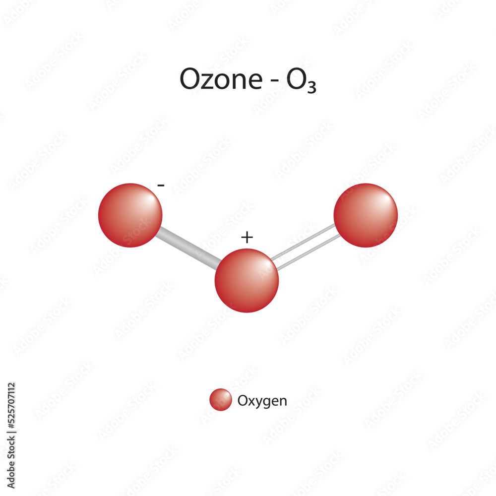 Molecular formula and chemical structure of ozone Stock Vector | Adobe Stock