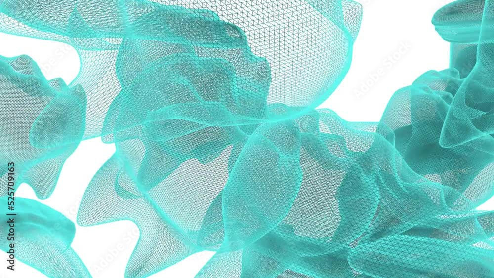 Animation with rotation of blue holographic teeth on a white screen ...