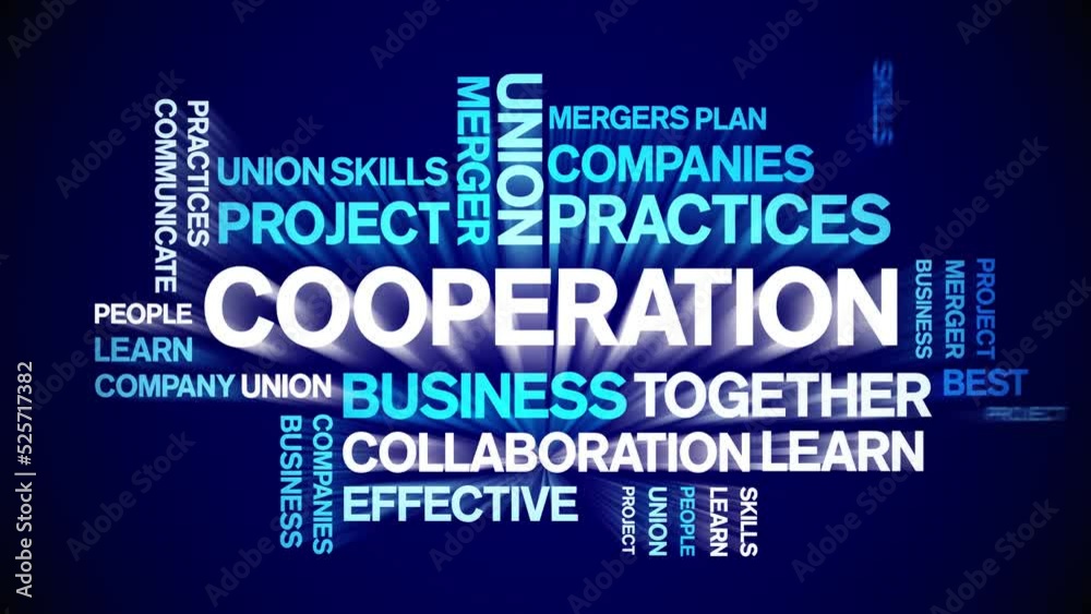 Cooperation Animated tag word cloud;text design animation kinetic ...