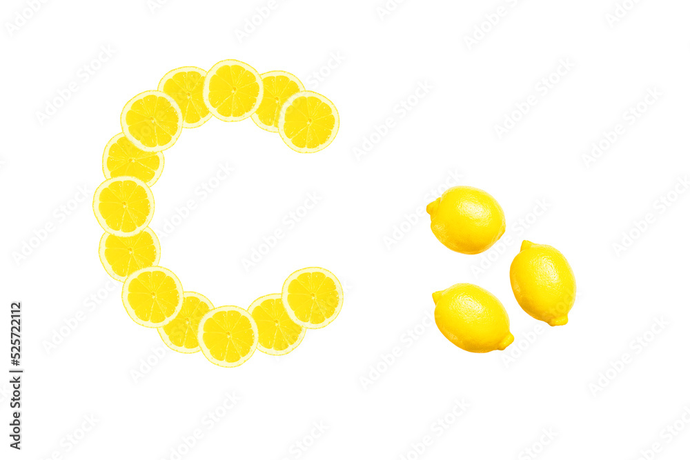 Lemon is a natural source of vitamin c . Alphabet letter C made from ...
