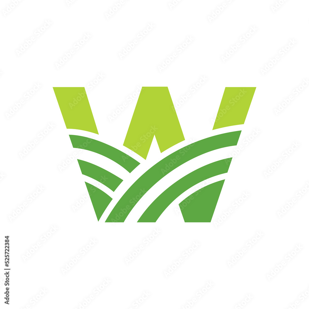 Letter W Agriculture Logo. Agro Farm Logo Based on Alphabet for Bakery ...