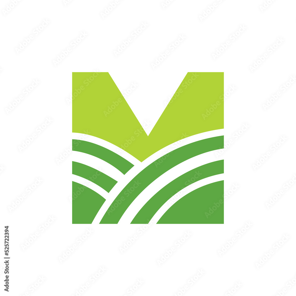 Letter M Agriculture Logo. Agro Farm Logo Based on Alphabet for Bakery ...