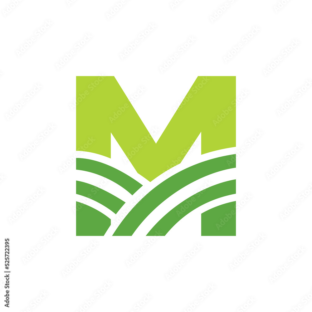 Letter M Agriculture Logo. Agro Farm Logo Based on Alphabet for Bakery ...