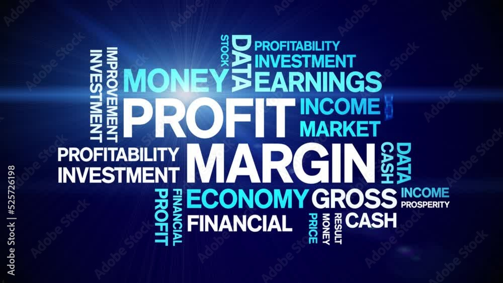 Profit Margin animated tag word cloud;text design animation kinetic ...