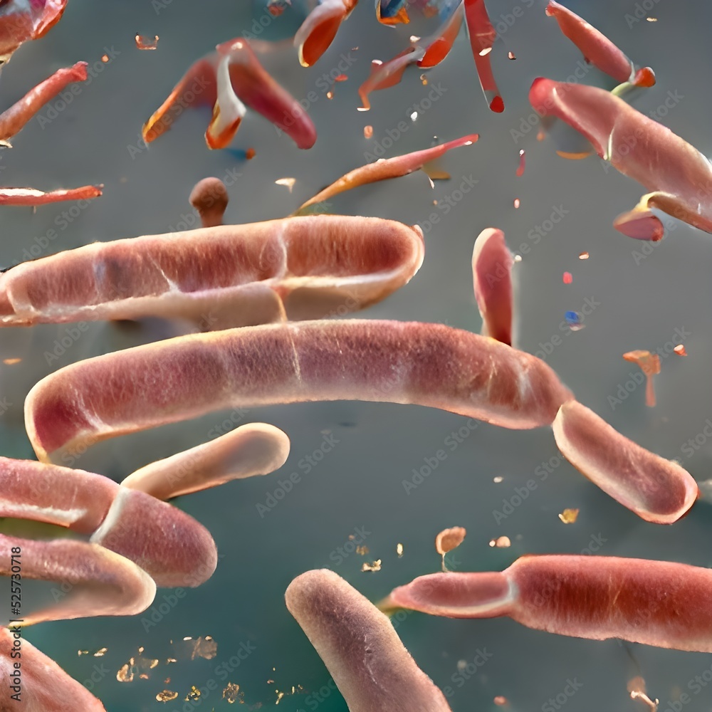 Escherichia Coli (E. Coli.) cells or 3D bacteria under microscope Stock ...