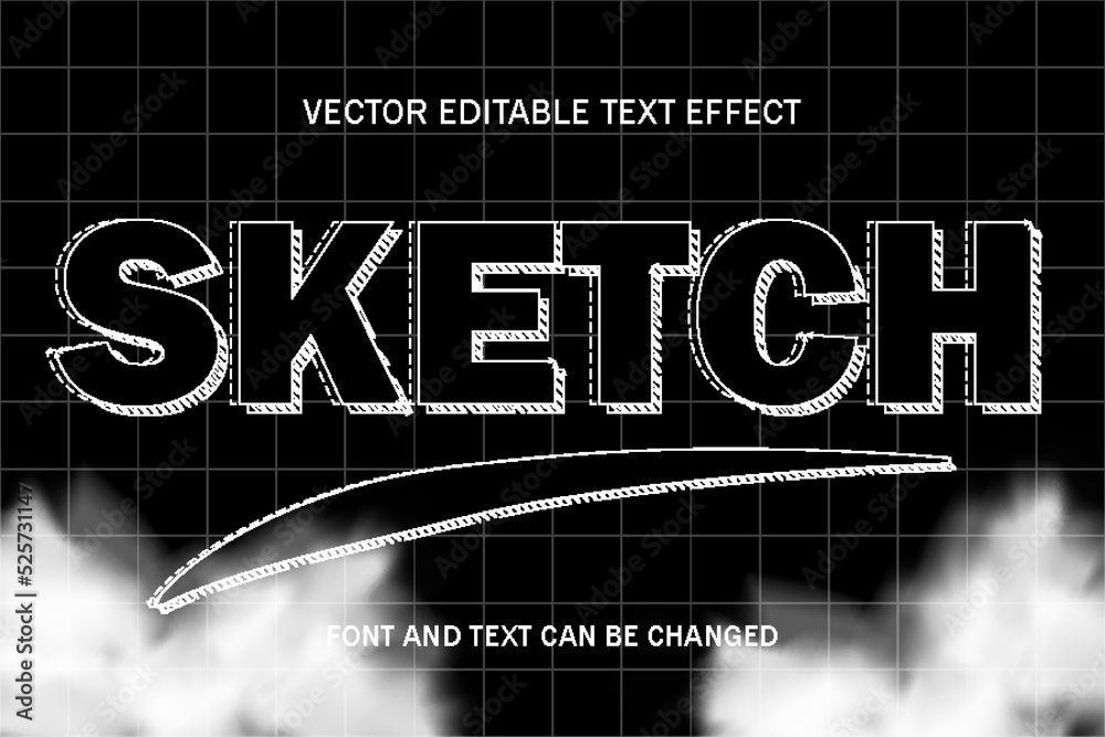 sketch typography lettering editable text effect font engineering ...