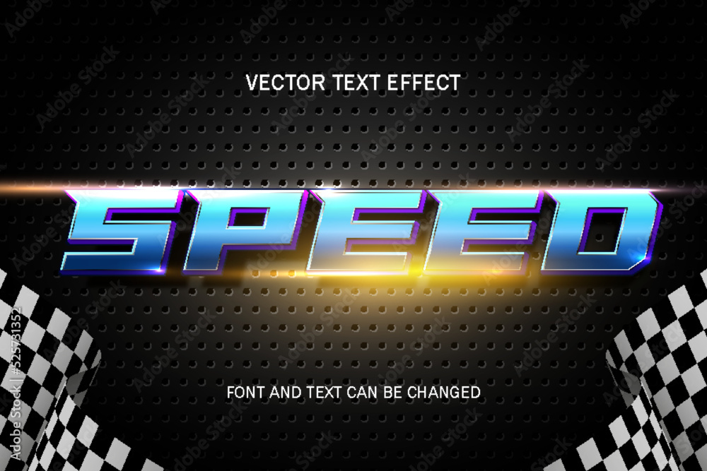 speed blue racing font typography lettering 3d editable text effect ...