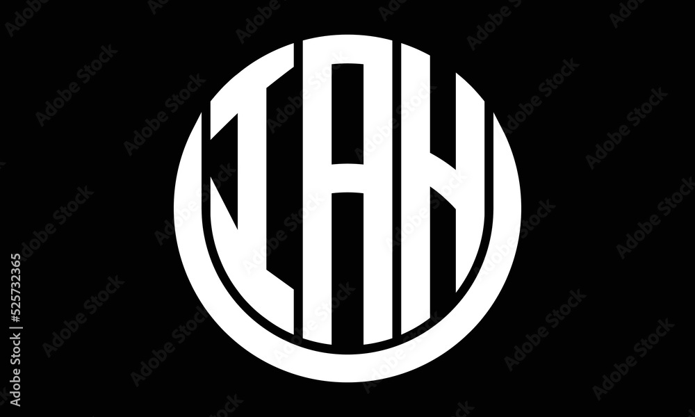 IAH three letter circle logo design vector template. monogram symbol on ...