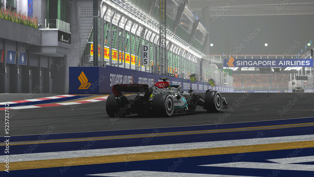 Mercedes F1 car 3D Illustration, 24 Aug, 2022, Singapore Stock Photo ...