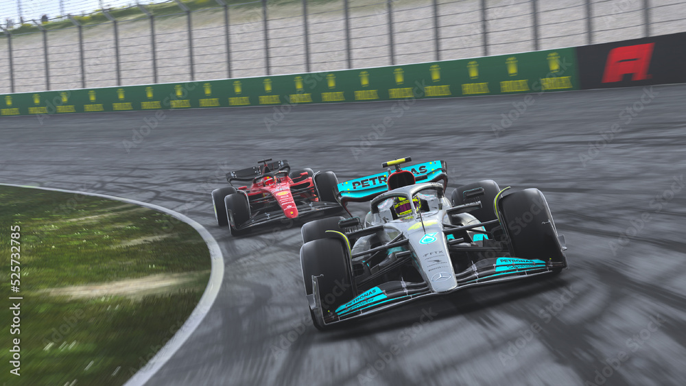 Mercedes F1 car 3D Illustration, 24 Aug, 2022, Singapore Stock Photo ...