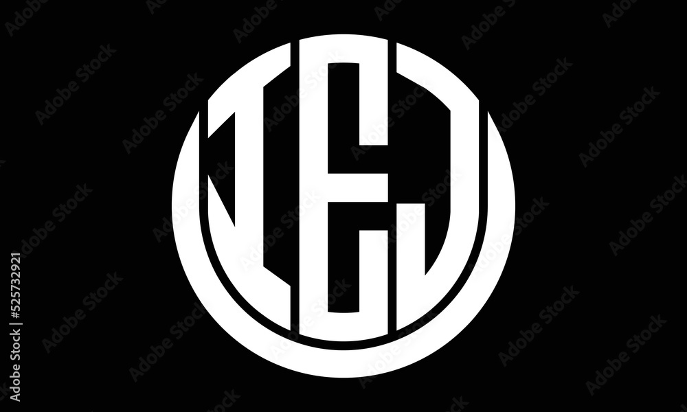 IEJ three letter circle logo design vector template. monogram symbol on ...