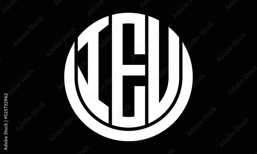 IEU three letter circle logo design vector template. monogram symbol on ...