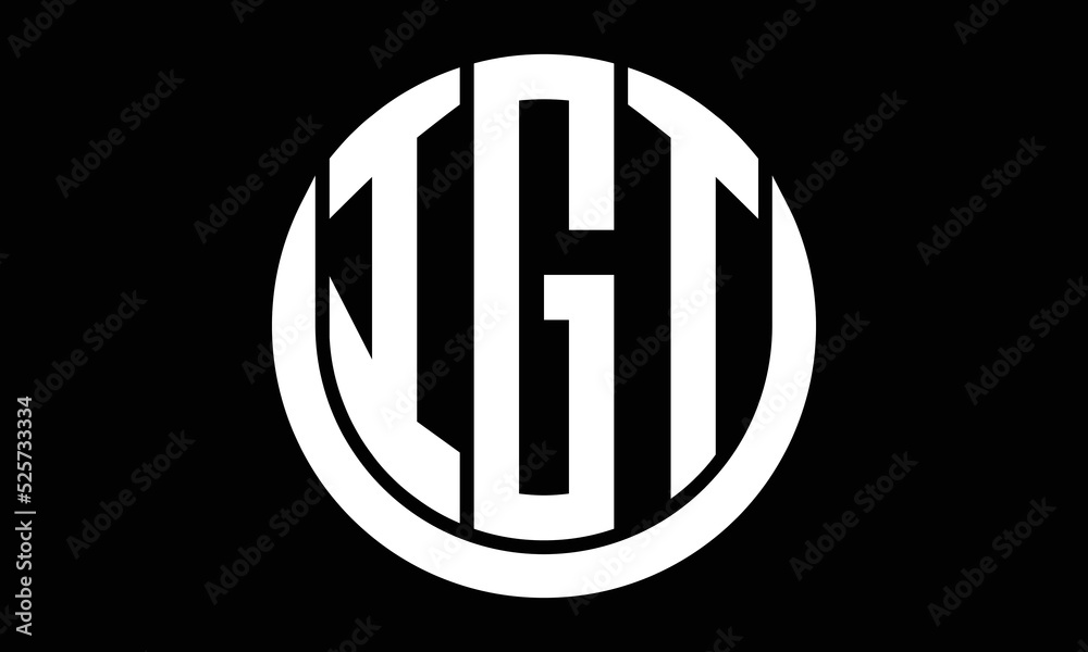 IGT three letter circle logo design vector template. monogram symbol on ...
