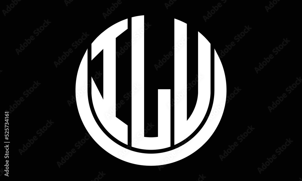 ILU three letter circle logo design vector template. monogram symbol on ...