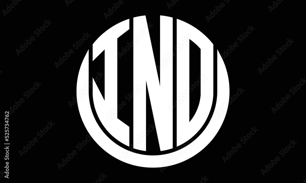 INO three letter circle logo design vector template. monogram symbol on ...