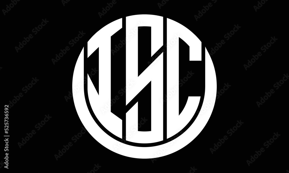 ISC three letter circle logo design vector template. monogram symbol on ...
