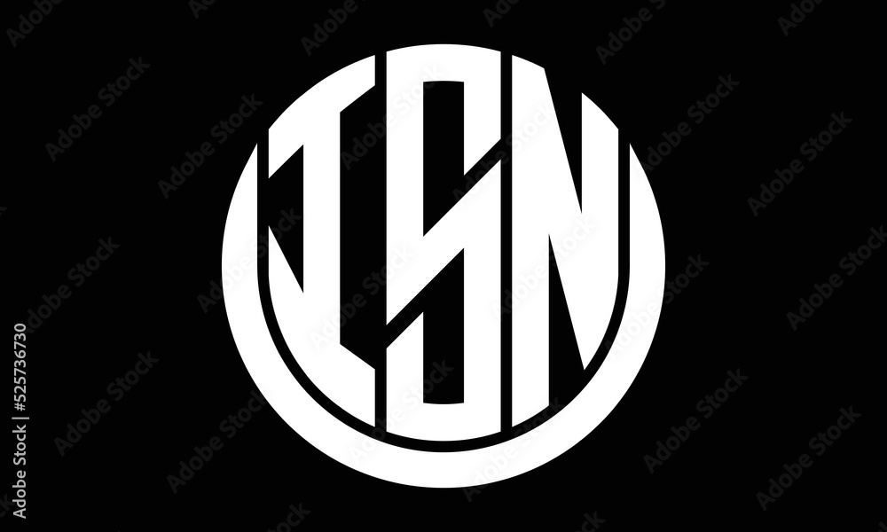 ISN three letter circle logo design vector template. monogram symbol on ...