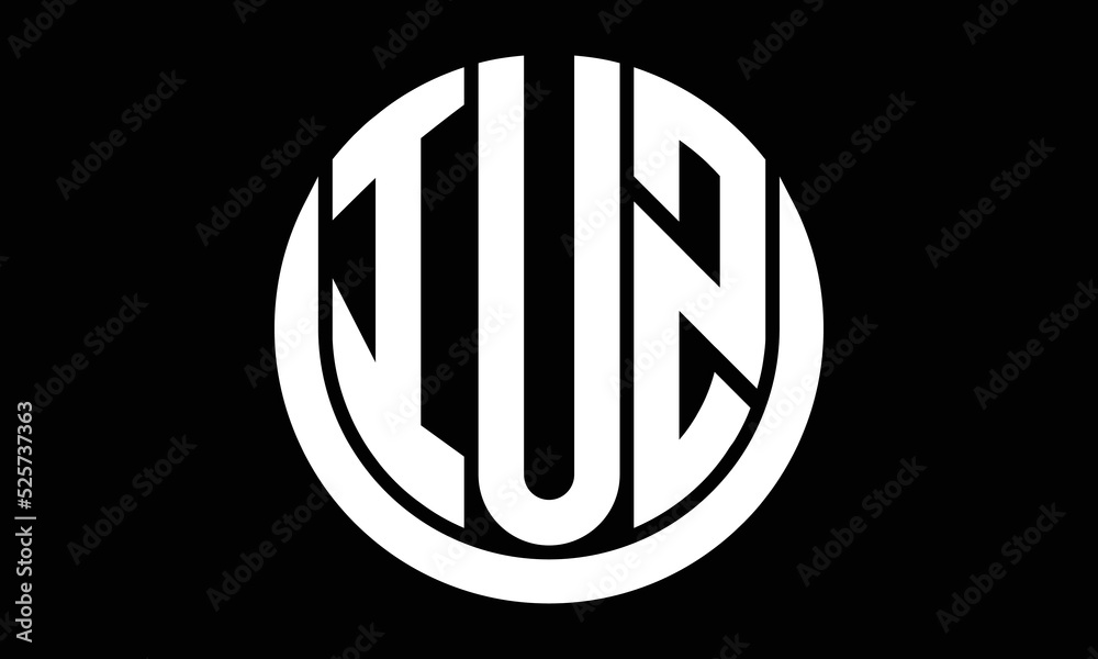 IUZ three letter circle logo design vector template. monogram symbol on ...