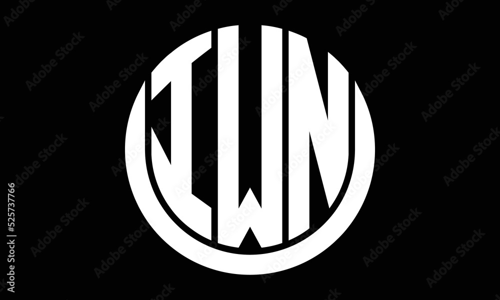 IWN three letter circle logo design vector template. monogram symbol on ...