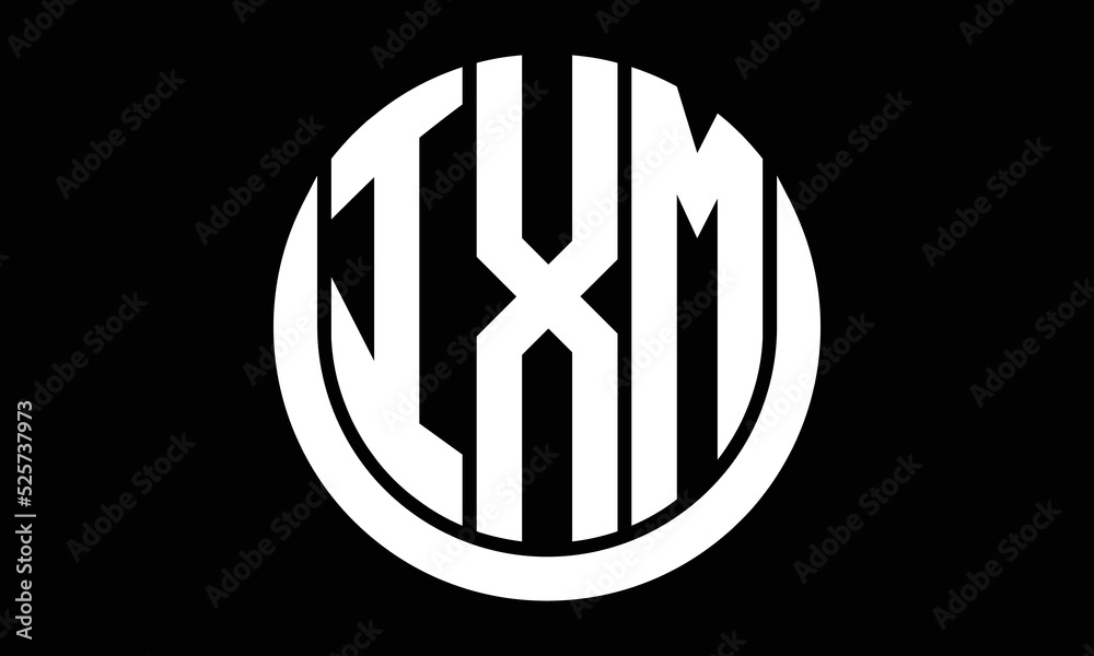 IXM three letter circle logo design vector template. monogram symbol on ...