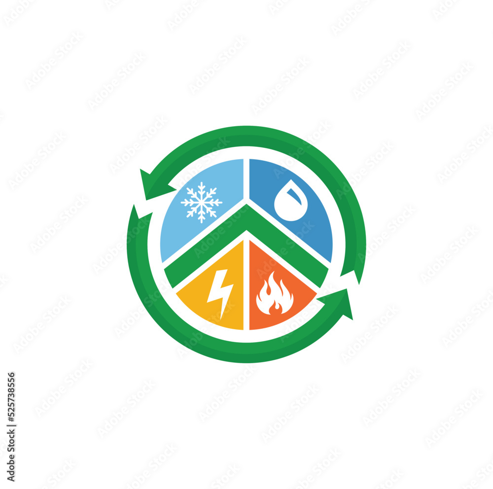 Disaster Restoration Logo design. Emblem Vector Illustration. Stock ...