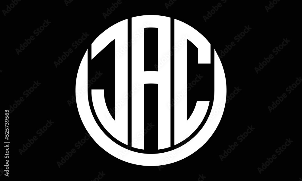 JAC three letter circle logo design vector template. monogram symbol on ...