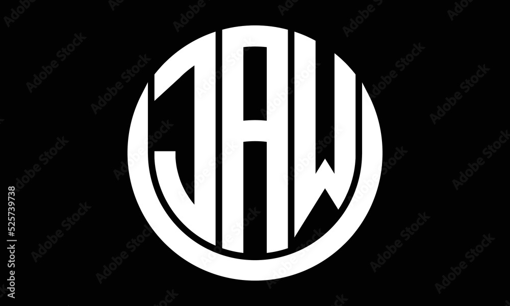 JAW three letter circle logo design vector template. monogram symbol on ...
