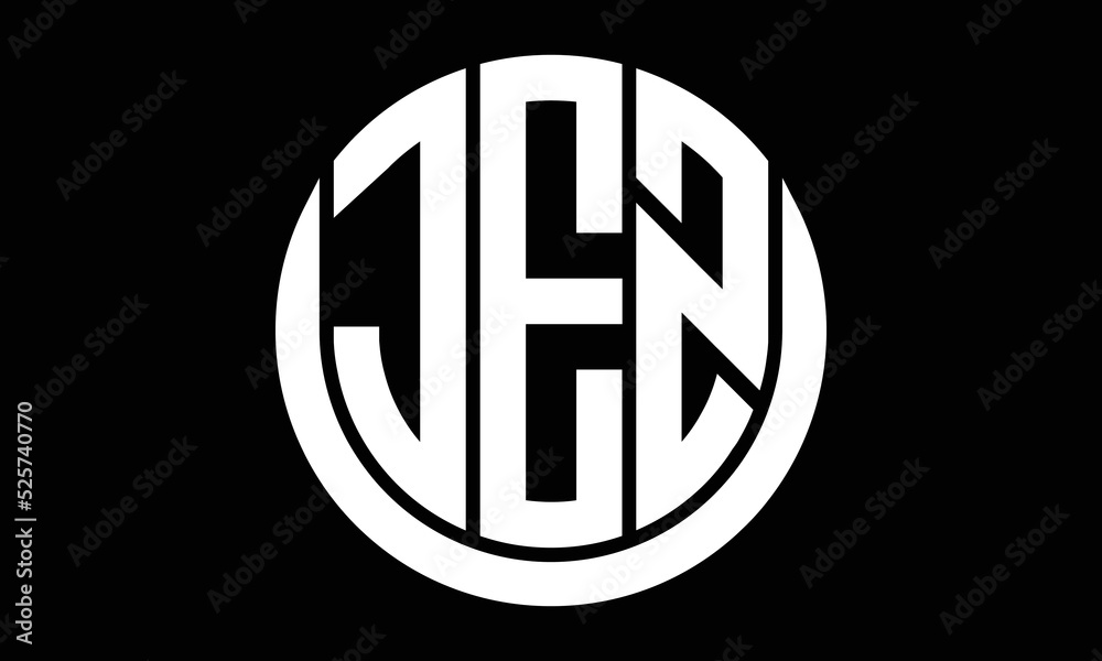 JEZ three letter circle logo design vector template. monogram symbol on ...