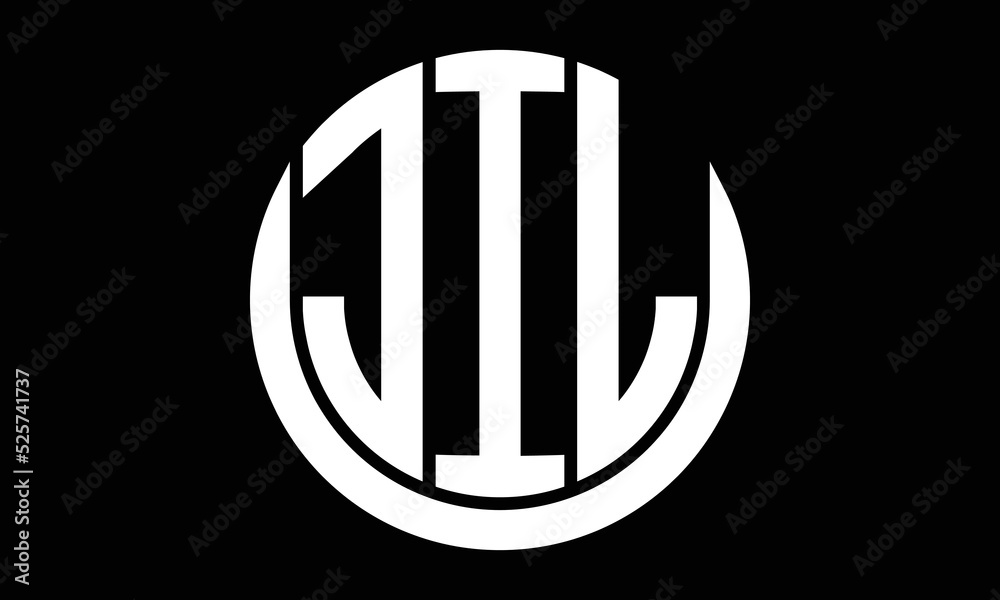 JIL three letter circle logo design vector template. monogram symbol on ...