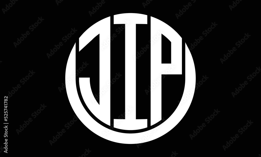 JIP three letter circle logo design vector template. monogram symbol on ...