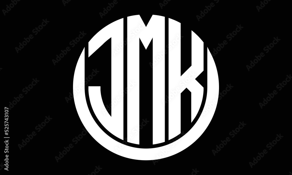 JMK three letter circle logo design vector template. monogram symbol on ...